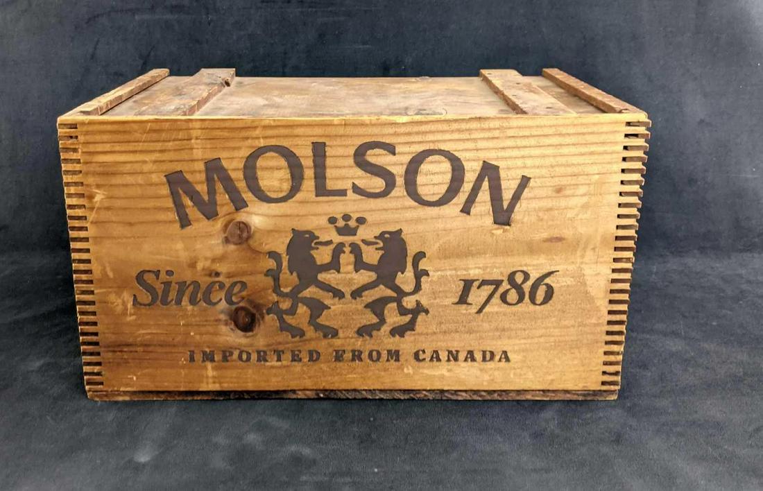 Vintage Molson Beer Canada Wooden Crate - Mar 01, 2022 | Rapid Estate ...