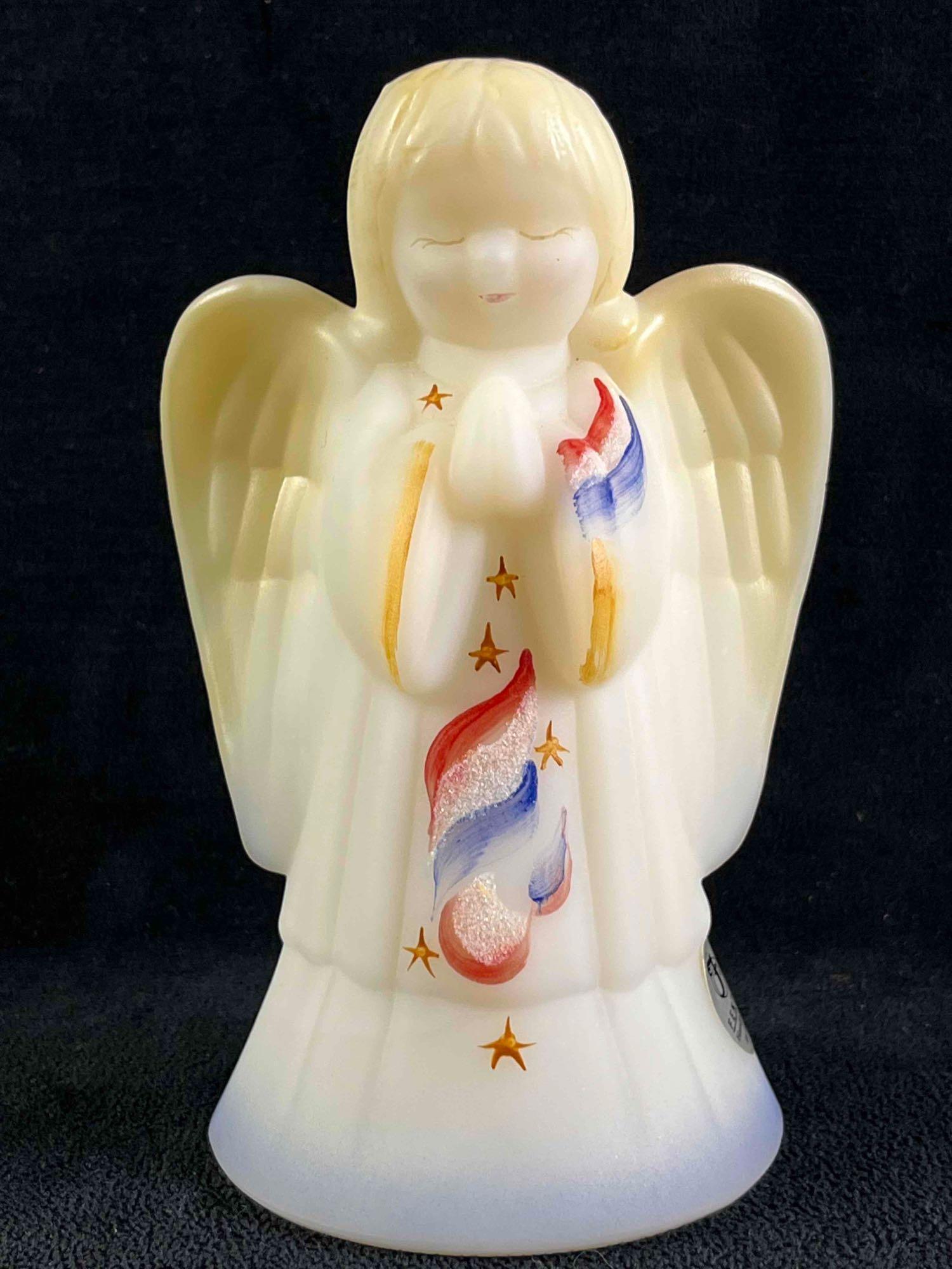 Fenton Hand Painted Angel Girl Patriotic Painted - Mar 22, 2022 | Rapid ...