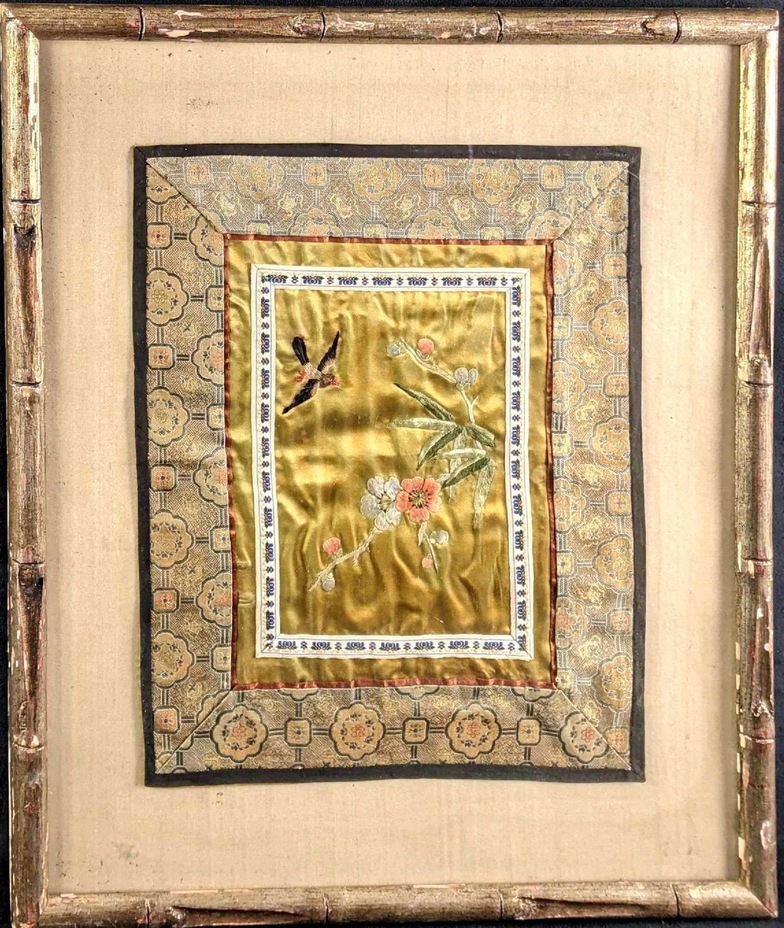 Vintage Asian Style Silk Embroidery Art