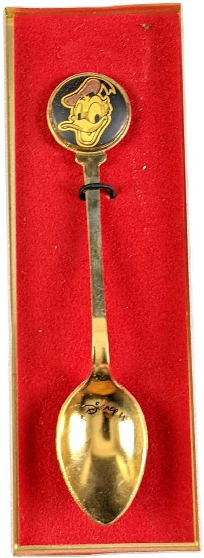 Vintage Disney World Collector Gold Tone Donald Duck Spoon
