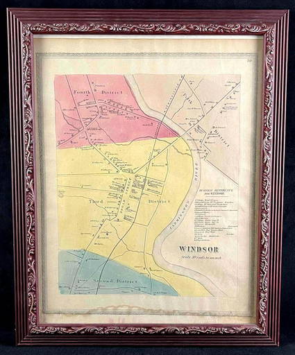 Vintage Framed Map of Windsor, Connecticut (#0319) on May 26, 2022 ...