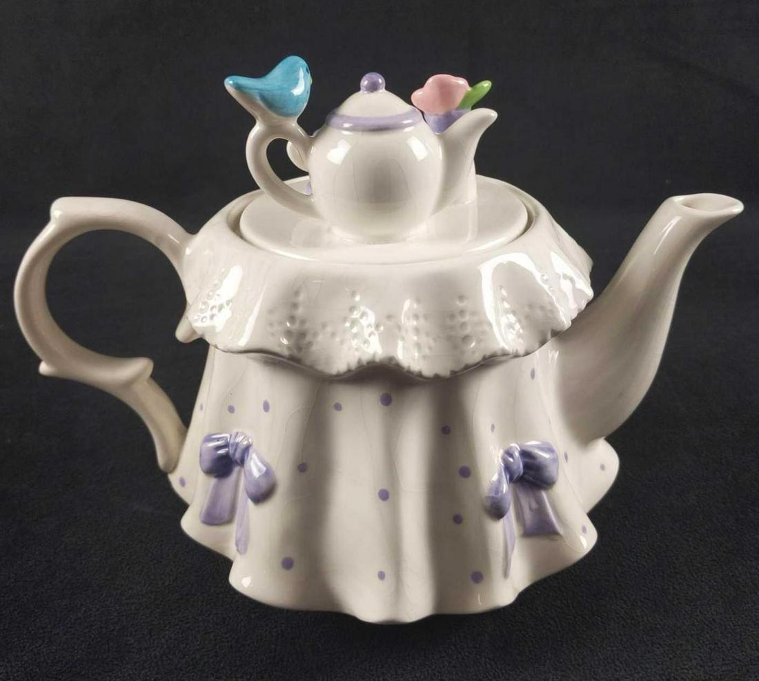 Teleflora Tea Party Ceramic Tea Pot Flower Pot