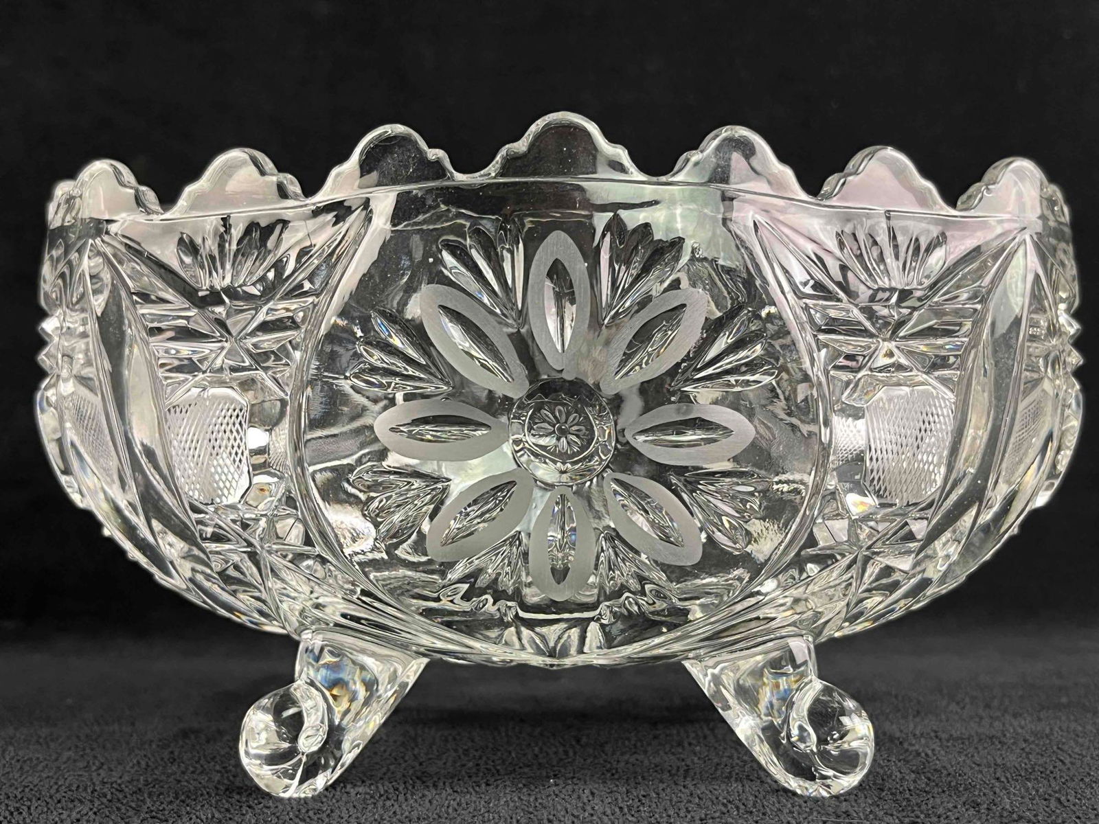 Elegant Crystal Footed Bowl Lead Crystal
