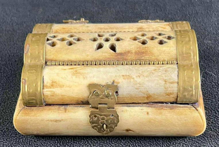 Handmade Camel Bone Box Carved Bone Trinket Box