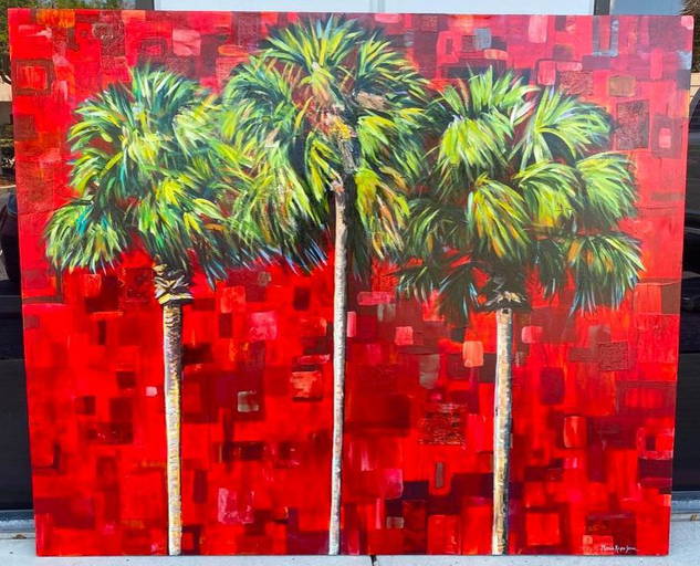 Large Maria Reyes Jones Original Acrylic on Canvas (#0735) on Jun 07 ...