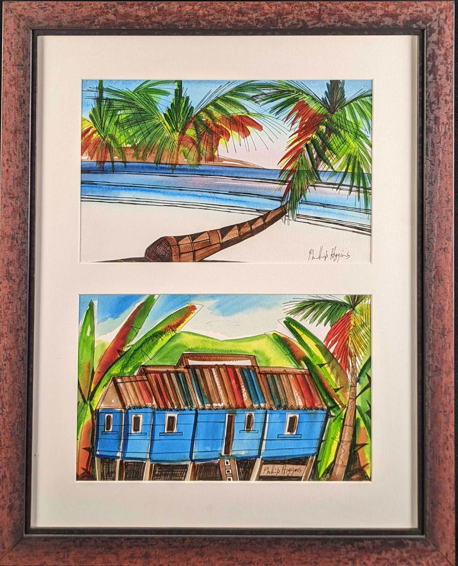 F26 Original Watercolors Phillip Higgins Jamaican Art
