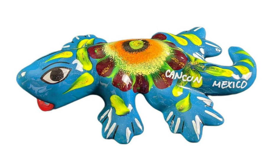 Hand Painted Ceramic Gecko Figurine Cancun Flower - Jul 02, 2022 ...