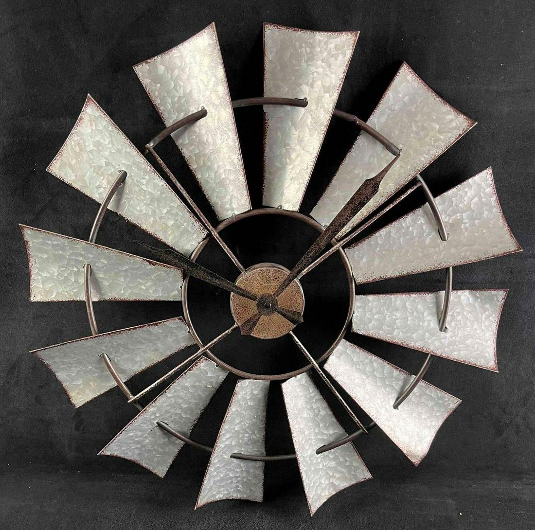 Metal Windmill Clock