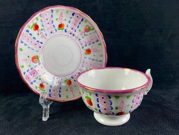 Antique Pink Lustreware Cup & Saucer - Nov 29, 2022 | Rapid Estate ...