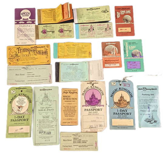 Vintage Lot Of Walt Disney World Passes And Tickets