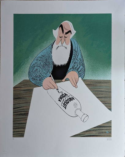 S&n Al Hirschfeld Absolut Vodka Print Self Portrait