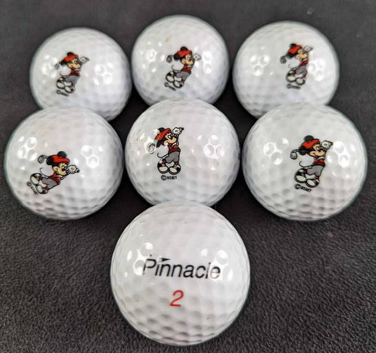 7 Disney Mickey Mouse Pinnacle Golf Balls
