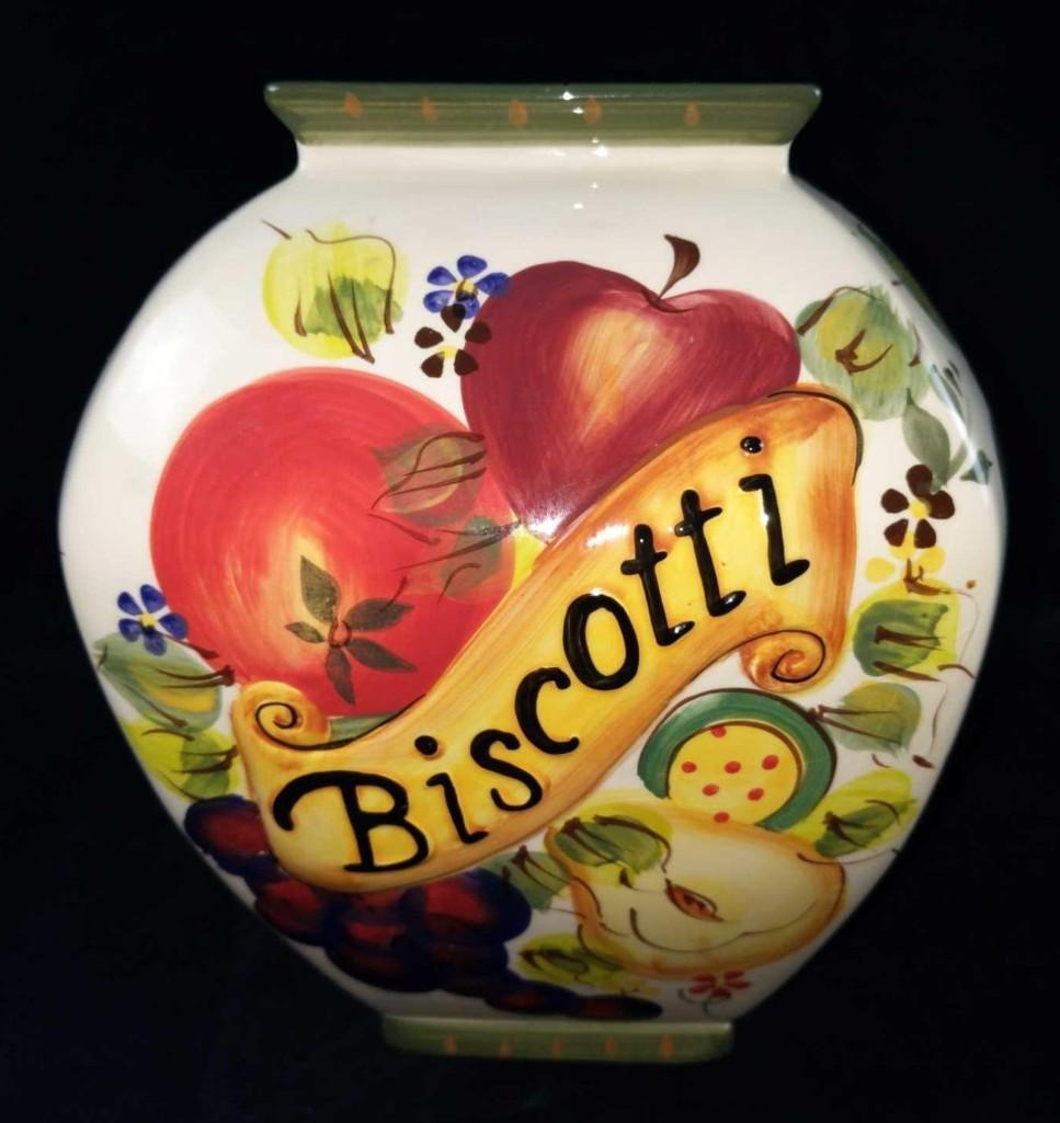 Vintage Handcrafted Ceramic Nonnis Biscotti Jar