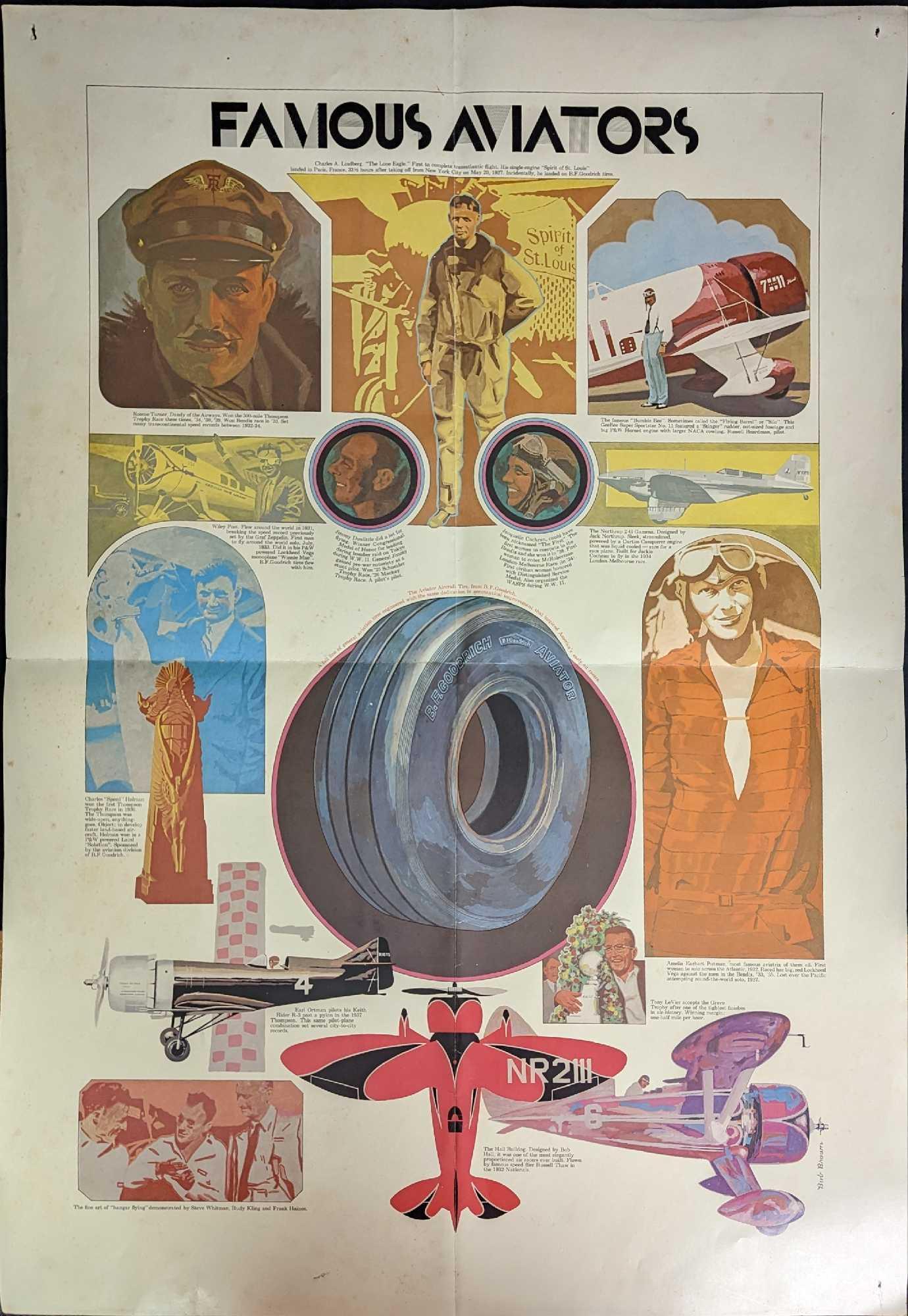 Famous Aviators Original Vintage Airplane Poster - Feb 24, 2023 | Rapid ...