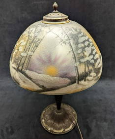 Handel Lamp - Etched shade reverse painted - Jan 27, 2013 | California ...