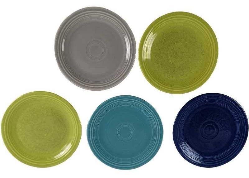 Five Fiestaware Salad Plates