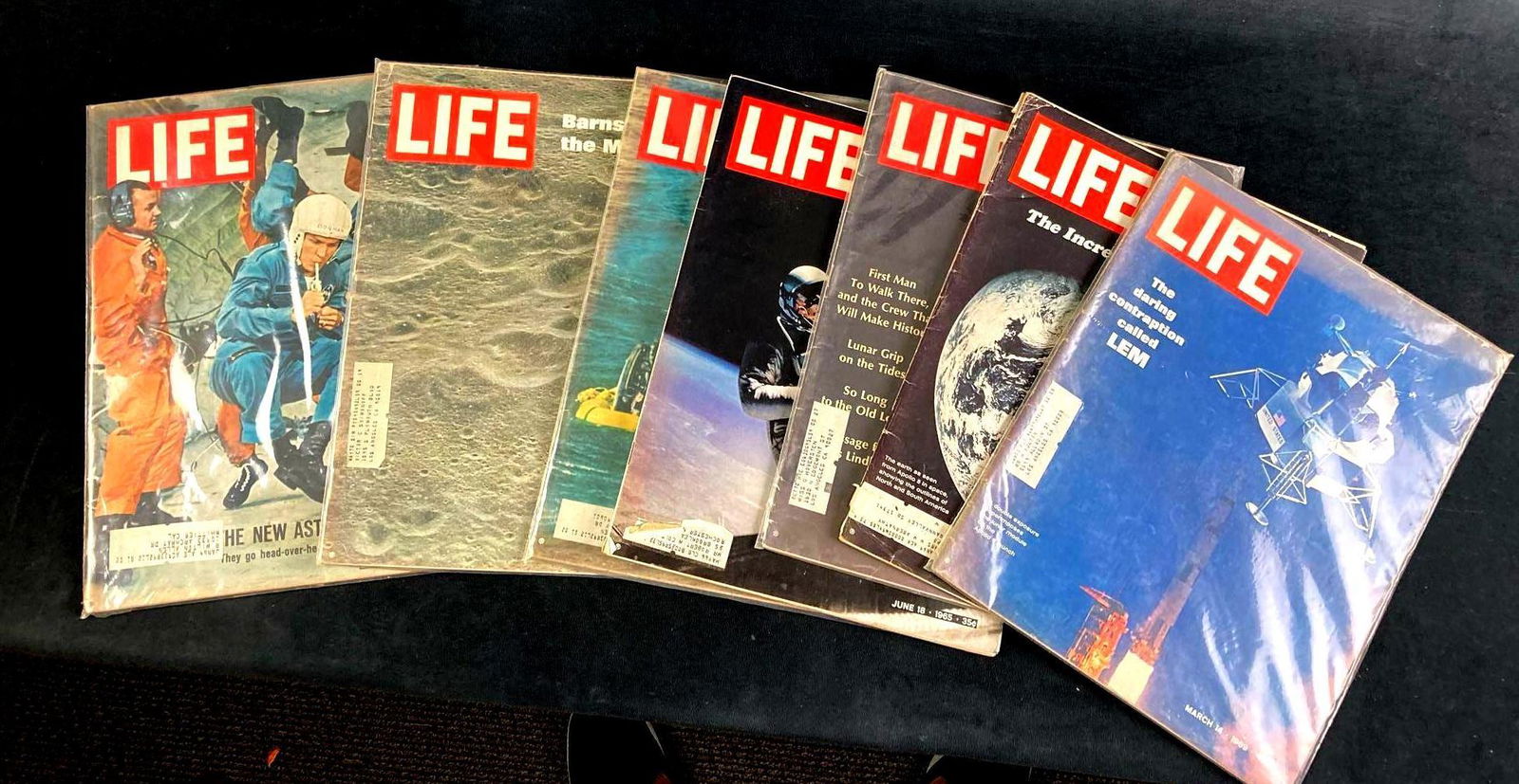 Set Of (7) Life Magazine Apollo And Gemini Missions 1960's
