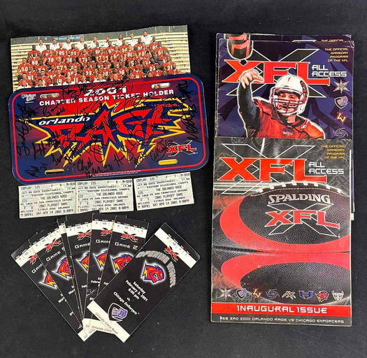 Orlando Rage Xfl Memorial Bundle Signed Item