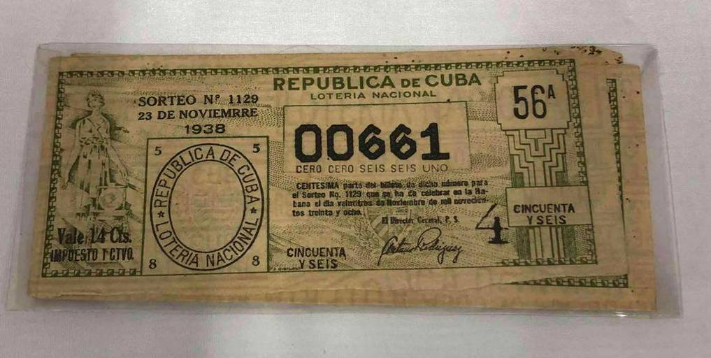 Republic Of Cuba Lottery Tickets From 1938