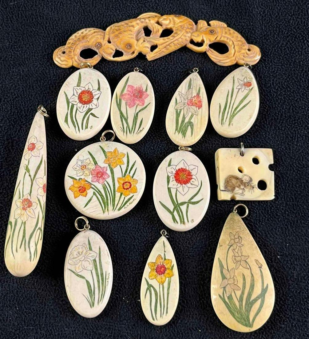 Bone Charms Hand Painted And Carved Bone Charms - May 10, 2023 | Rapid ...