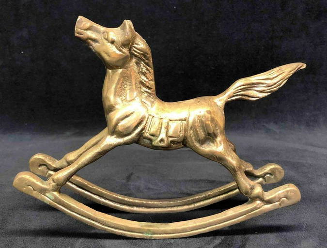 Vintage Solid Brass Rocking Horse