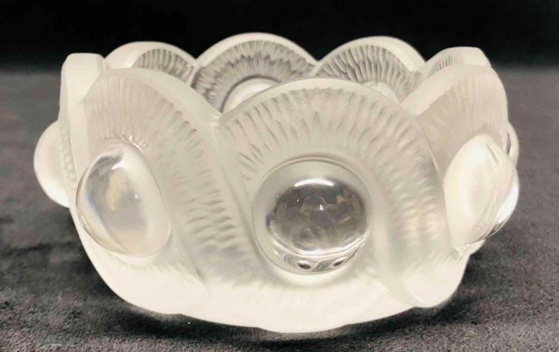 Signed Lalique Frosted Crystal Gao Ashtray