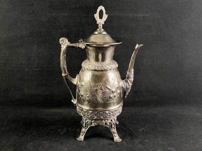 Antique Meriden Britannia 1924 Quadruple Silver Etched Ornate Coffee ...