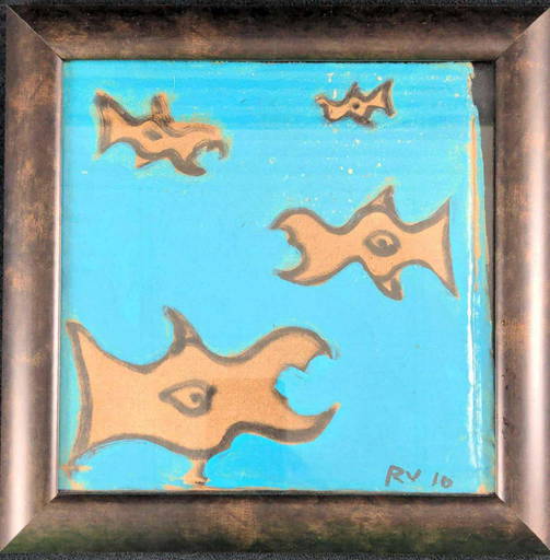 Original Robin Van Arsdol Framed Acrylic Fish X1