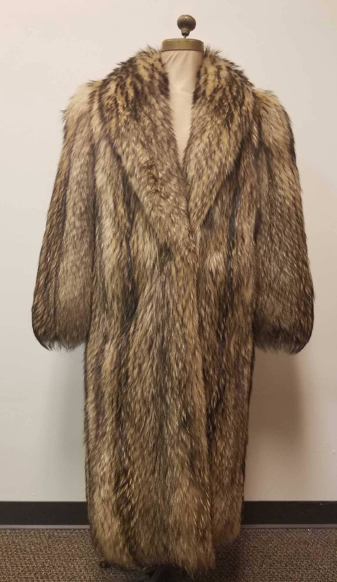 Full Length Tanuki Japanese Fur Coat By Frederick And Nelson Seattle ...