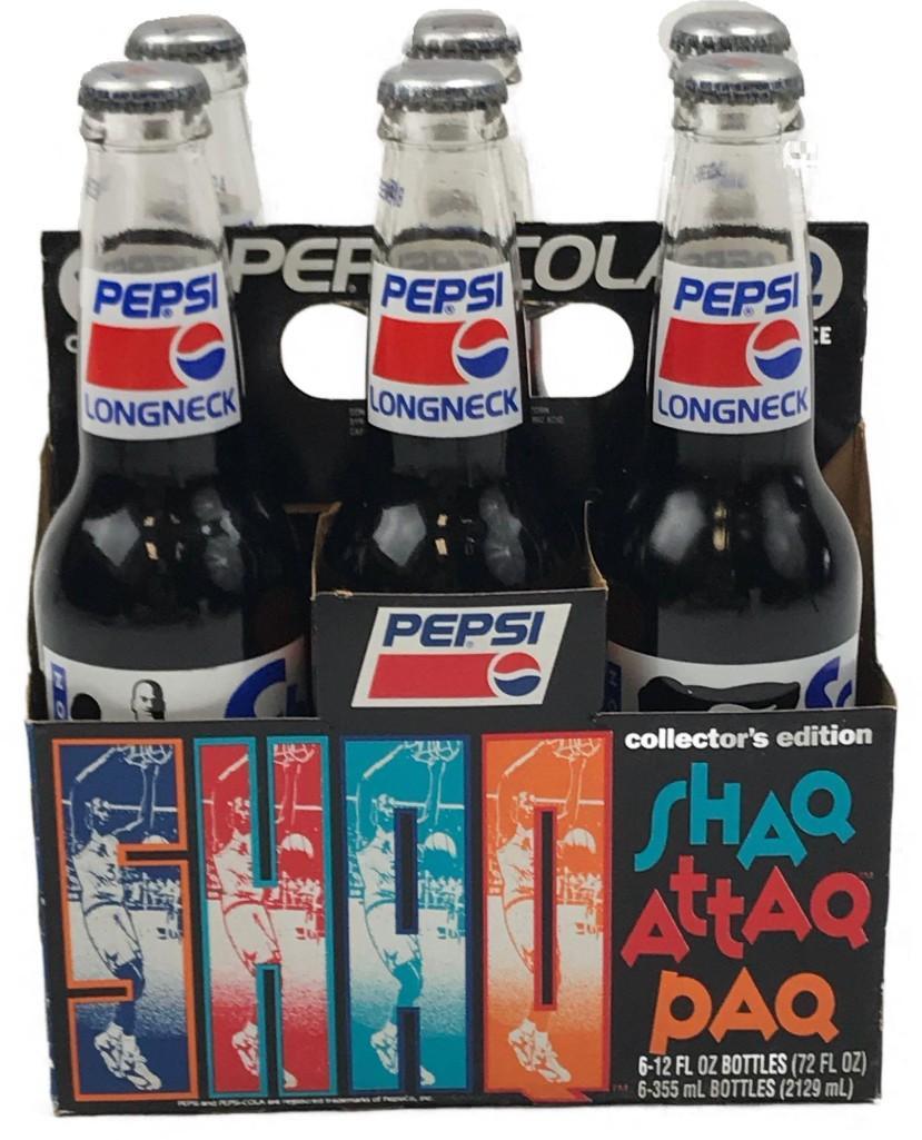 1992 93 Shaq Rookie Attaq Paq 6 Pack Pepsi Bottles