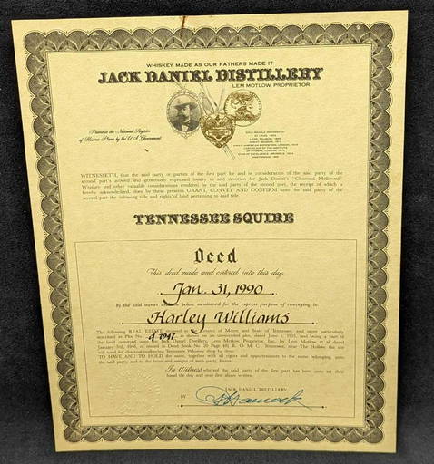 1990 Jack Daniel Tennessee Squire Association Deed