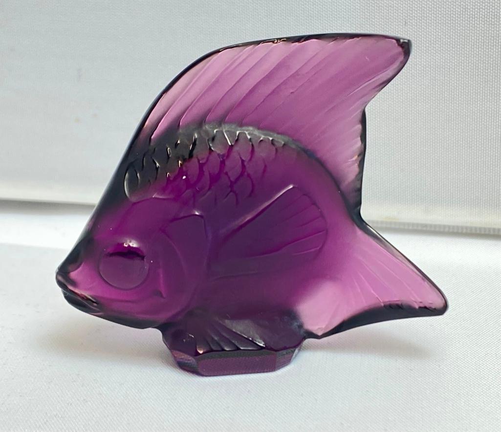 Lalique Fish Sculpture Purple
