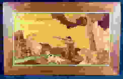 Hunter And Dog Marquetry Wood Inlay Art Auction