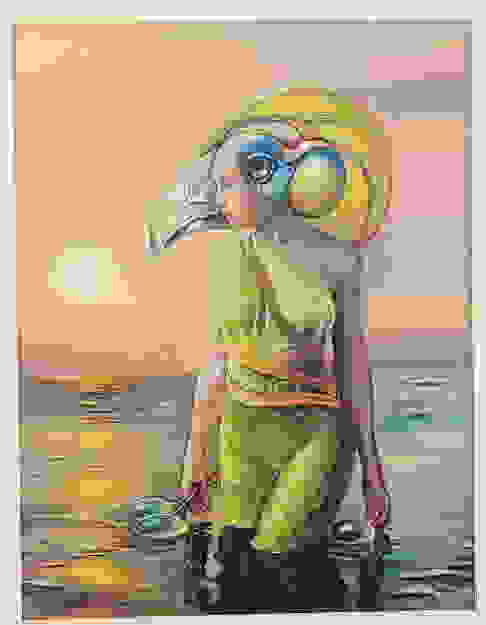 Patrick Pierson Fyshwerks "morrigan's Mask" Signed Print Auction