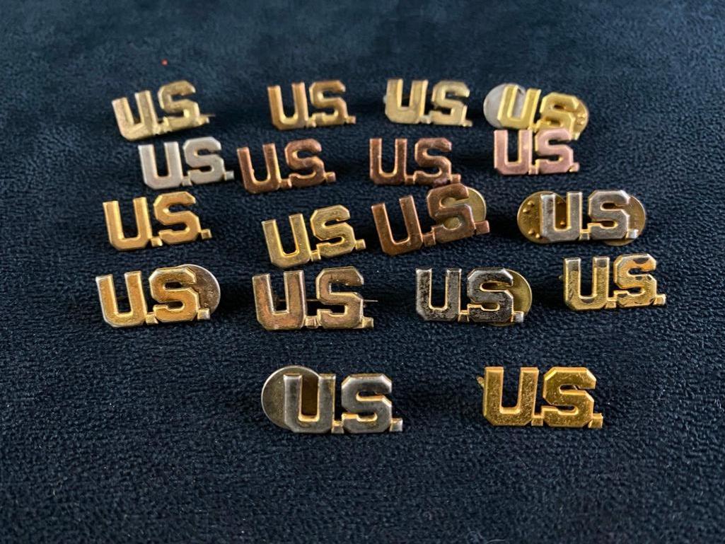 Lot Of Assorted Us Collar Insignia Auction