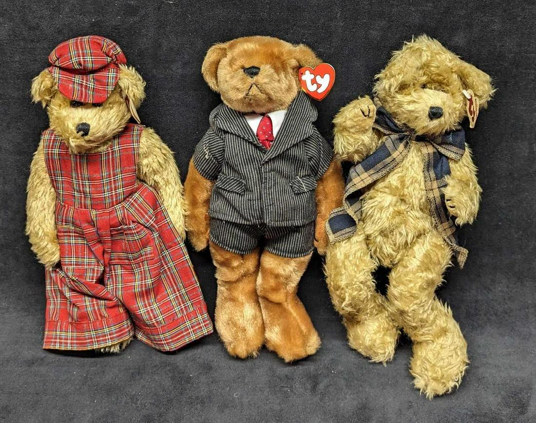 Ty Attic Treasures Collection 3 Bear Bundle