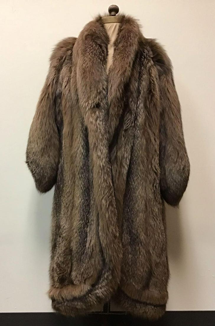 Brown Fox Fur Coat Jacket Vintage Fashion Auction