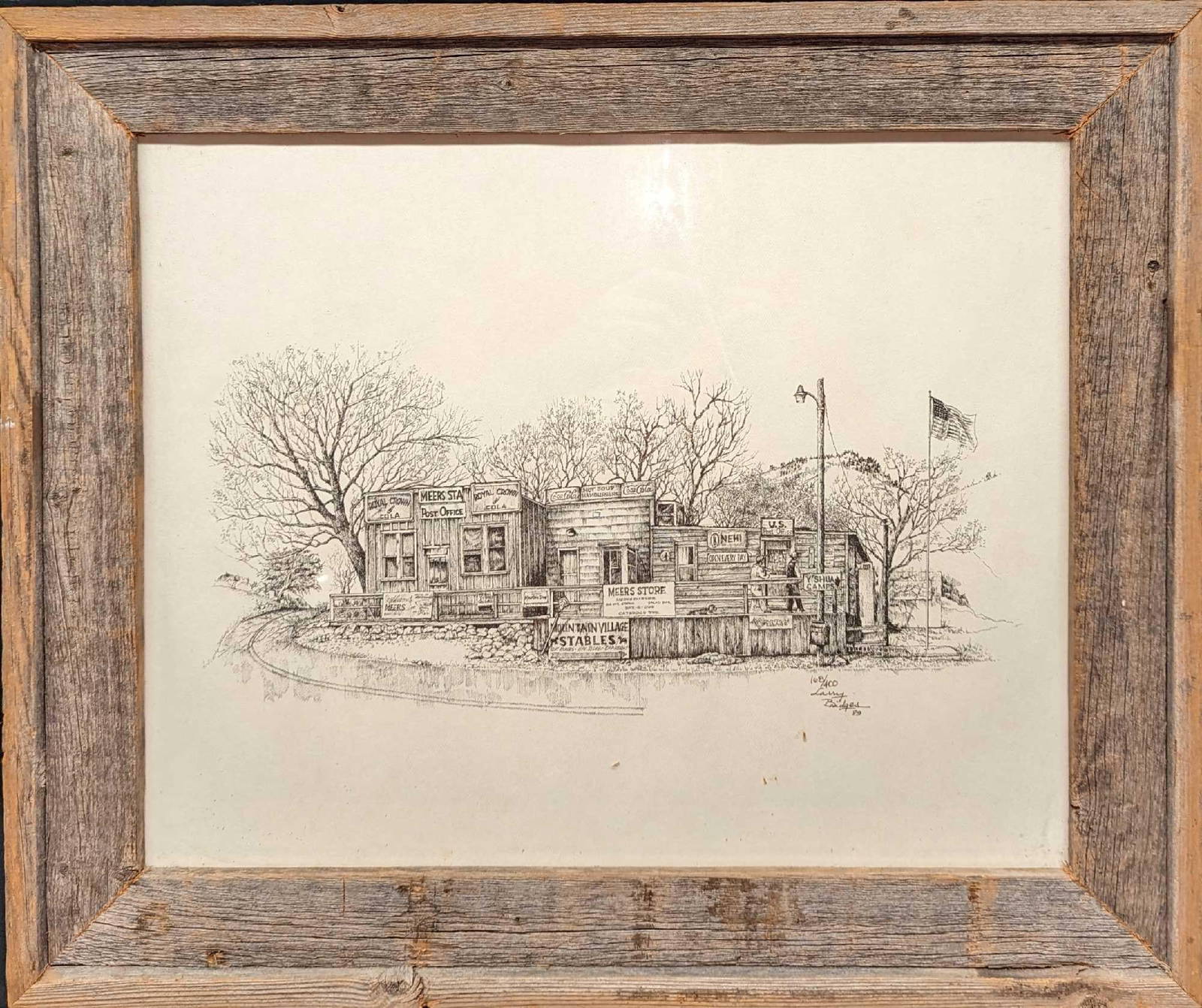 Framed S&n Larry Bridges Meers Store Print Auction