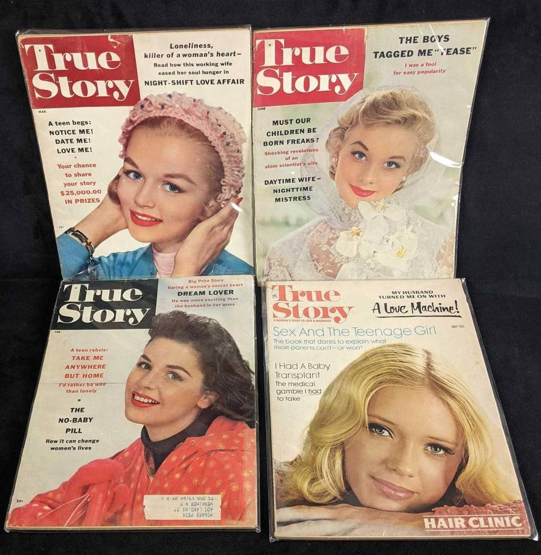 True Story Magazines Vintage Woman's Tabloids Auction