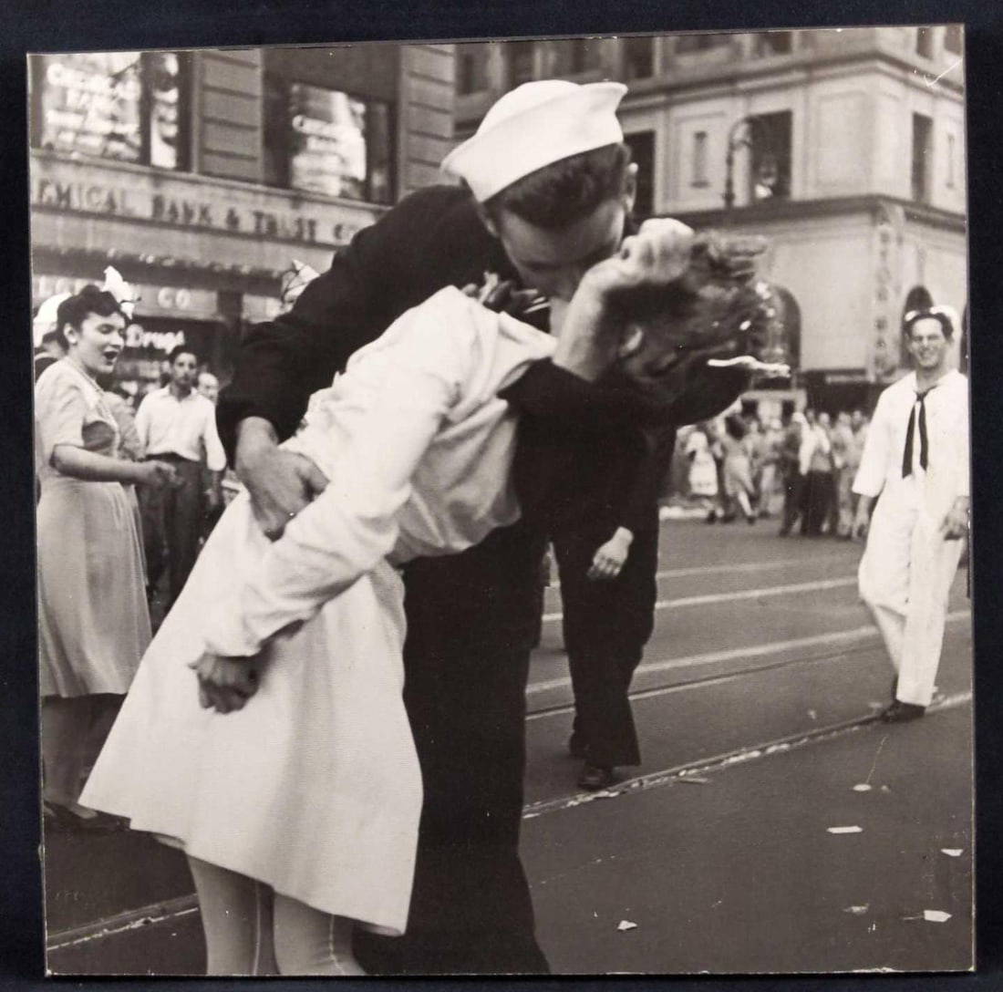 Kissing The War Goodbye Print On Wood Auction