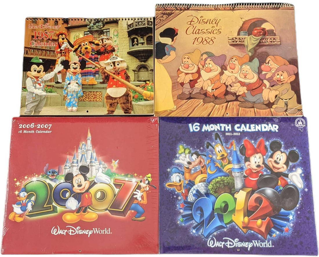 Four Disney Classics & Walt Disney World Calendars Auction