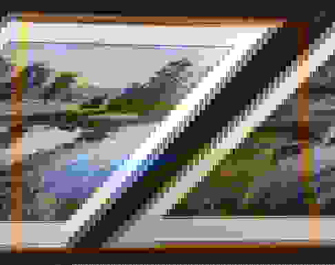 Framed Large Douglas Edwards Lithograph Pond B Auction