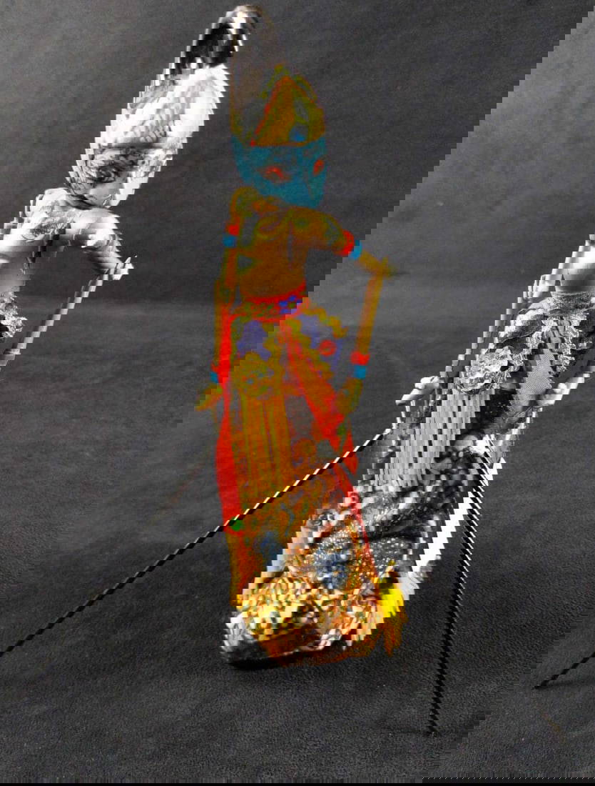 Indonesian Wayang Golek Marionette Bima Rod Puppet Auction