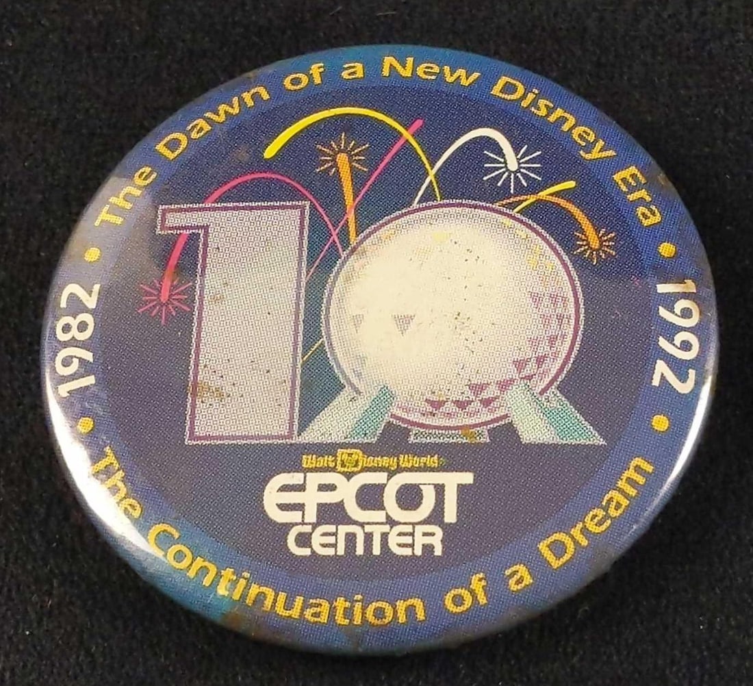 21 Disney Epcot Center 10th Anniversary Buttons Auction