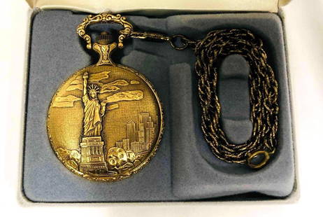 Limited Edition Pocket Watch Statue Of Liberty 100 Anni
