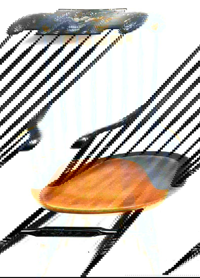 Antique L Hitchcock Black Harvest Arrow Back Rocking Chair Auction