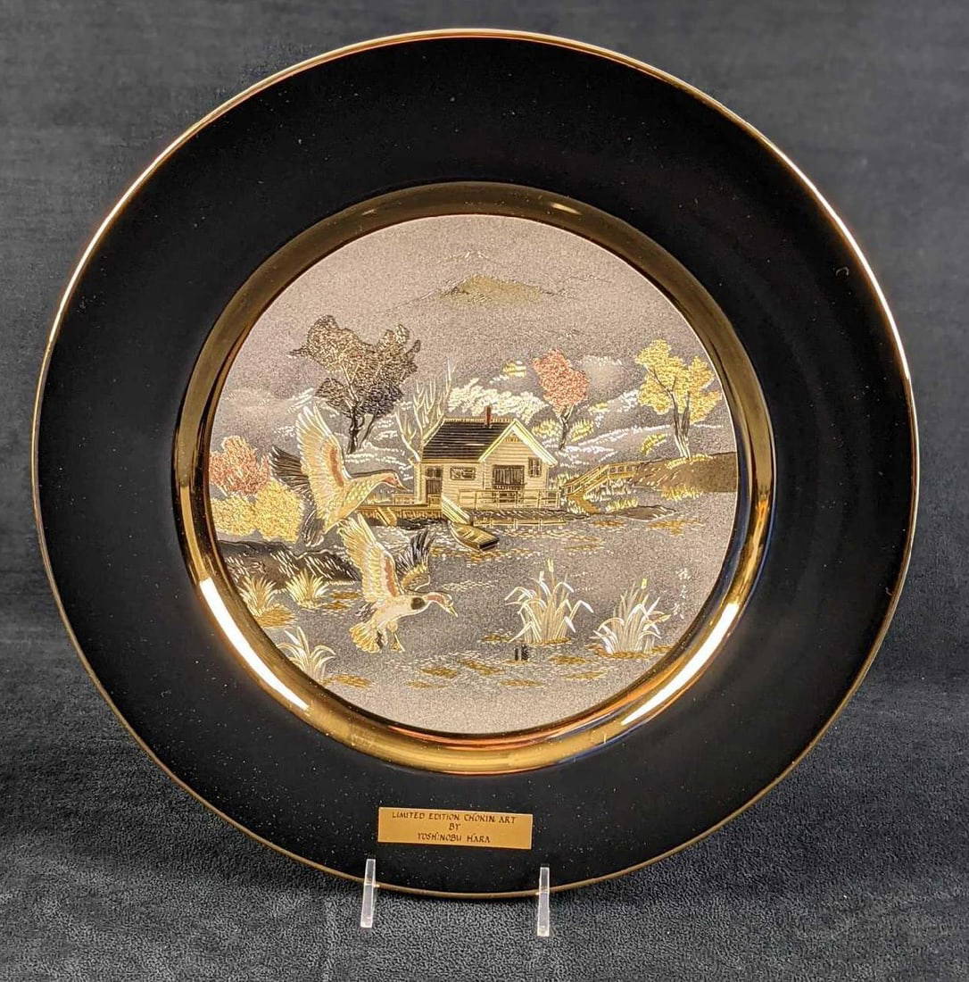 Yoshinobu Hara Le Chokin Art Country Scene Plate Auction