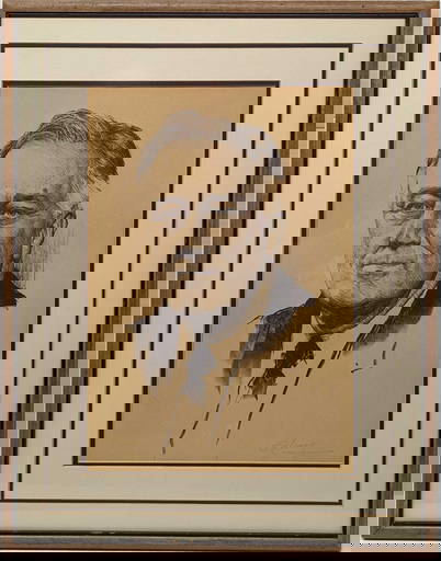 Signed Samuel J Woolf Franklin Roosevelt Lithograph