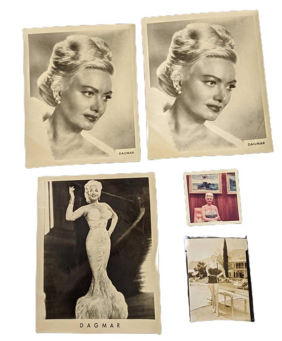 5 Black & White Publicity Photos Of Actress Dagmar Auction
