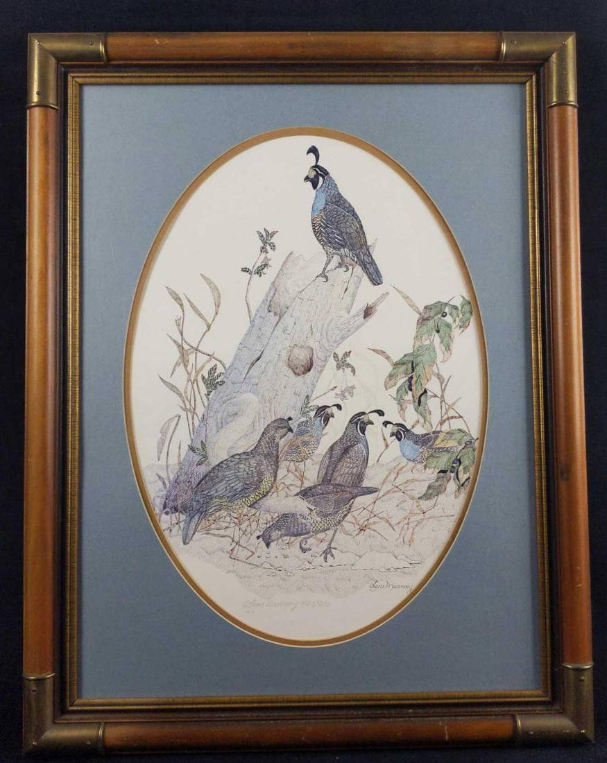 Gene Murray Signed Le Print Covey Of Quail Auction